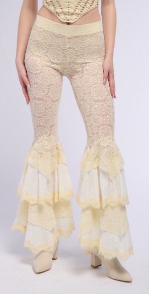 AKIRA - CHELLA LACE RUFFLE PANTS