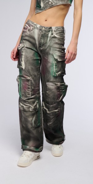 AKIRA - HARD IN THE PAINT DENIM CARGO PANT