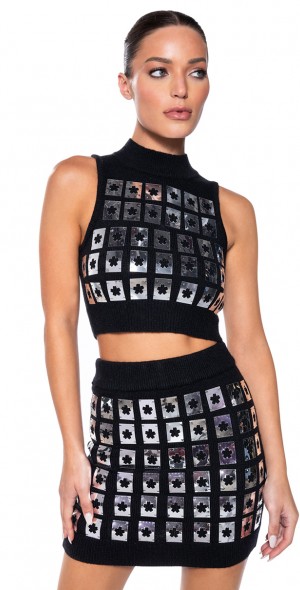 AKIRA - I AM HER EMBELLISHED CROPPED SWEATER