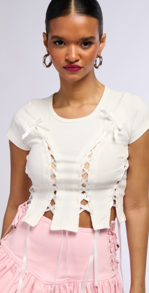 AKIRA - MAYBE LATER LACE UP SHIRT