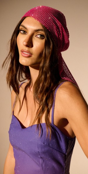 AKIRA - PRETTY IN PINK RHINESTONE HAIR NET