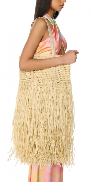 AKIRA - ST BARTZ SHAGGY STRAW TOTE BAG