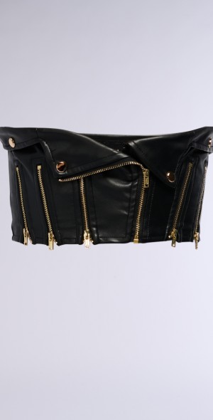 AKIRA - ZIP IT FAUX LEATHER BELT