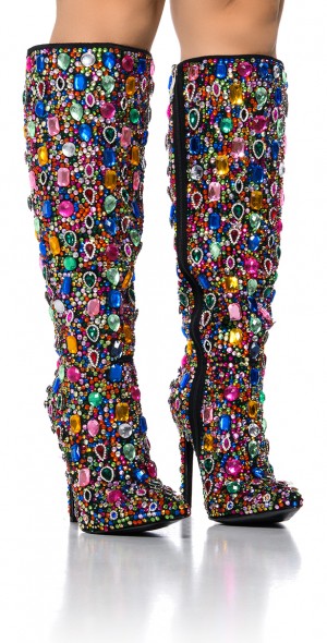 AZALEA WANG - ECSTATIC MULTI RHINESTONE COVERED BOOT