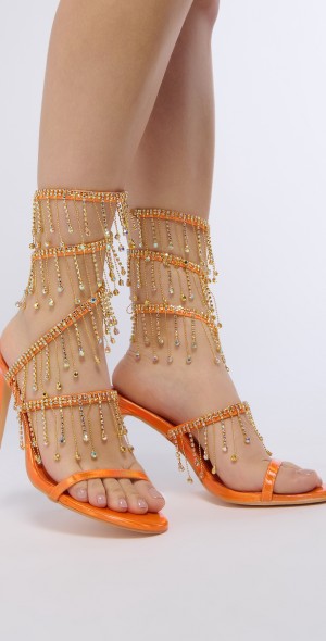 AZALEA WANG - ELKE ORANGE COIL DIAMOND DRIP SANDAL
