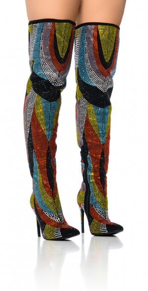 AZALEA WANG - GLAMOROUS EMBELLISHED STILETTO BOOT