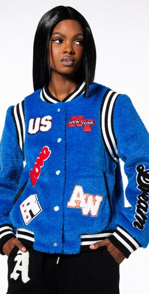 AZALEA WANG - WELCOME BACK TEDDY VARSITY JACKET