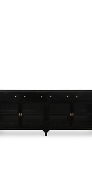 Anthropologie - Shadow Box Glass-Door Iron Media Console