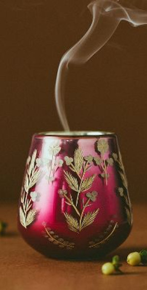 Anthropologie - Stella Etched Pumpkin & Sweet Vanilla Glass Candle