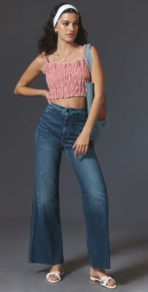 ASKK NY - Cropped Brighton High-Rise Wide-Leg Jeans