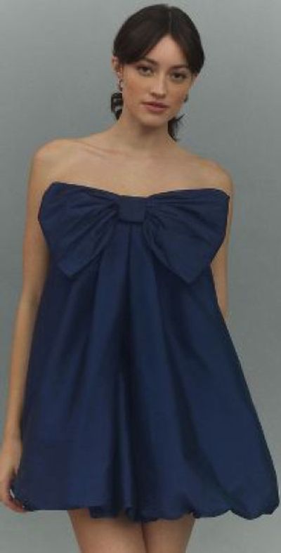 BHLDN - Livia Strapless Bow Tent Mini Dress