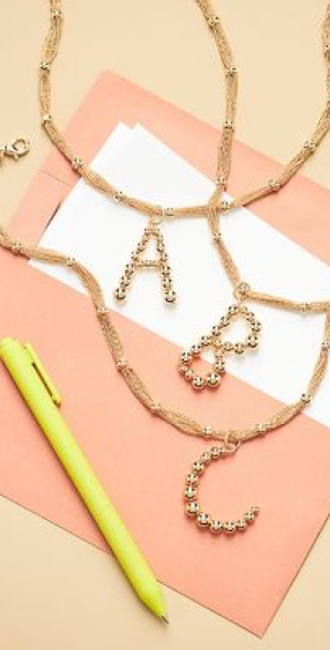 By Anthropologie - Beaded Letter Monogram Necklace