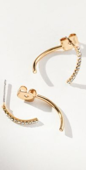 By Anthropologie - Mini Pavé Wire Front-Back Earrings