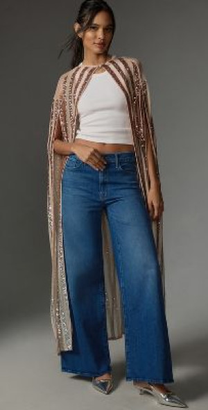 By Anthropologie - Ombre Sequin Duster Cape Jacket