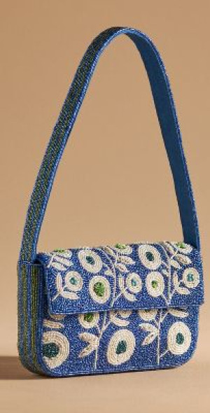 By Anthropologie - The Fiona Beaded Bag: Poppy Edition