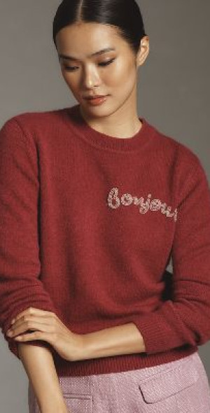 English Factory - Beaded Bonjour Sweater