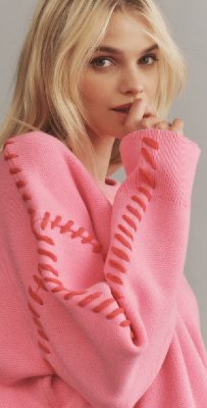 English Factory - Crew-Neck Whipstitch Sweater