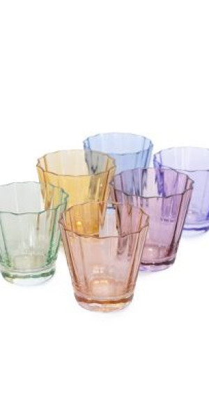 Estelle Colored Glass - Sunday Low Ball Mixed Glass Set
