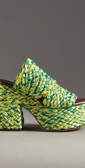 Farm Rio - Braided Raffia Platform Slide Sandals