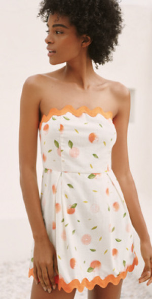 Flat White - Circus Ric Rac Strapless A-Line Mini Dress