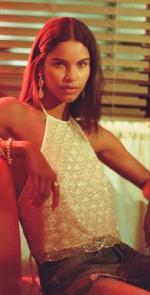 Flat White - Embellished Halter Tank Top