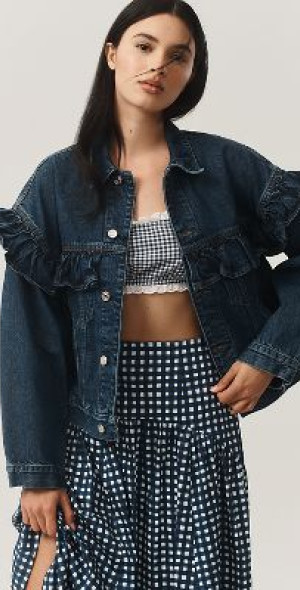 FRAME - Ruffle Denim Jacket
