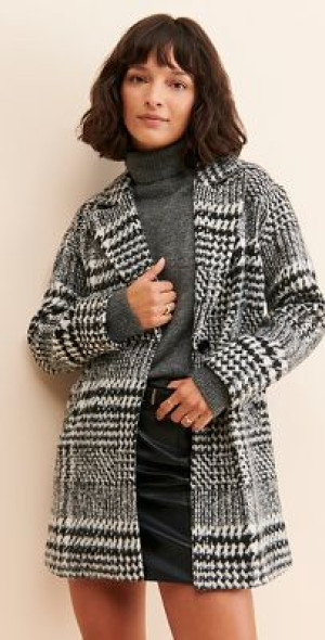 Greylin - Brushed Houndstooth Overcoat Jacket