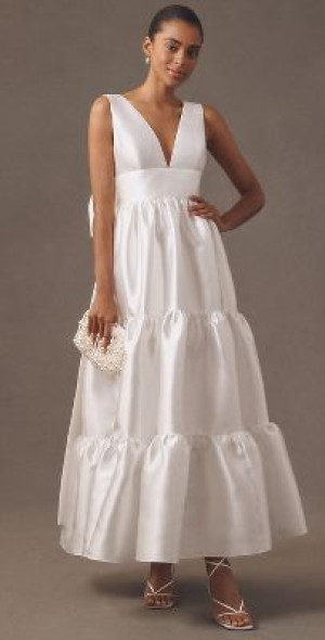 Hutch - Sleeveless V-Neck Bow-Back Tiered A-Line Maxi Dress