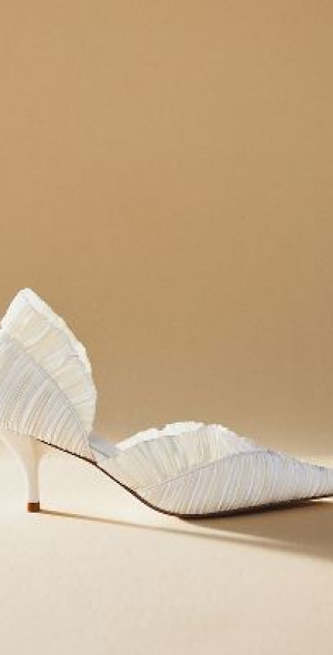 Jeffrey Campbell - Ruched Ruffle Kitten-Heel Pumps