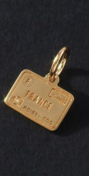 Jet Set Candy - Solid Gold Mini Passport Stamp Charm