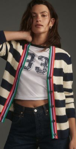 KULE - Raven Striped Cardigan Sweater