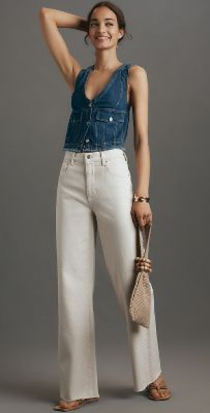 LE JEAN - Column High-Rise Straight-Leg Jeans