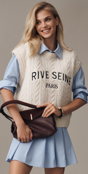 Maeve - Graphic Cable-Knit Sweater Vest