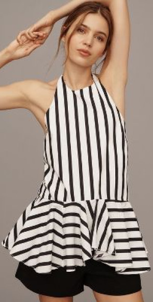 Maeve - Halter Drop-Waist Peplum Top