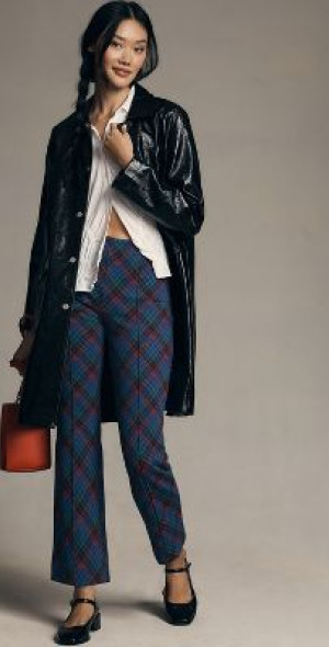 Maeve - The Margot Kick-Flare Cropped Pants by : Plaid Edition