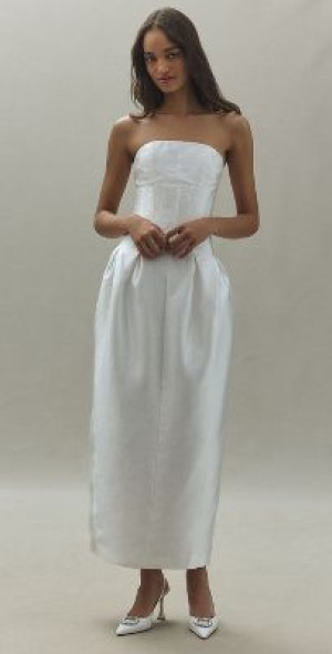 Mare Mare - Strapless Pleated Hourglass Maxi Dress