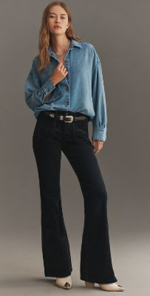 Pilcro - The Icon Corduroy Flare Jeans by : Mid-Rise Edition