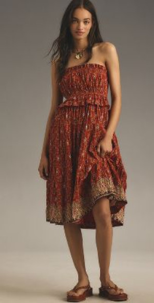 Plenty by Tracy Reese - Strapless Smocked Midi Dress