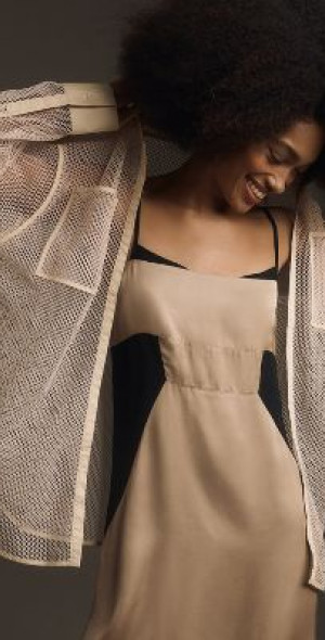 Self Contrast - Mesh Kimono