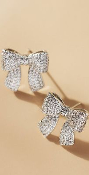 Shashi - Petite Pavé Bow Earrings