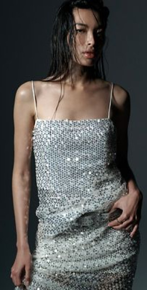 Shona Joy - Asteri Sheer Mesh Beaded Longline Cami