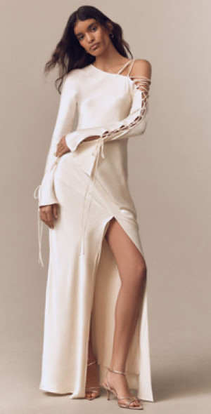 Shona Joy - Nora Asymmetric Lace-Up Detail Maxi Dress