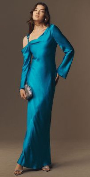 Shona Joy - Nora Long-Sleeve Asymmetrical Maxi Dress