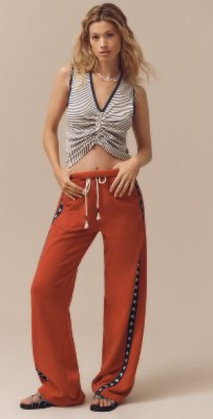 Sundry - Vintage Terry Side-Stripe Wide-Leg Track Pants