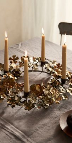 Terrain - Floral Iron Wreath Candelabra