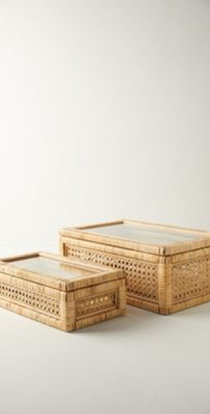 Terrain - Rattan Box with Glass Lid