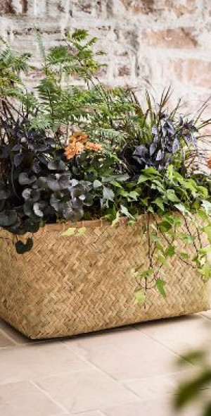 Terrain - Woven Bamboo + Fiber Trough Planter