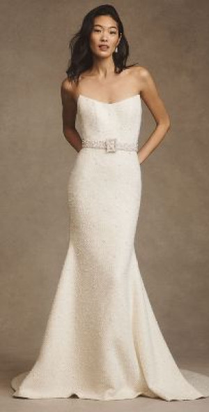 Watters - Addie Strapless Tweed Wedding Gown