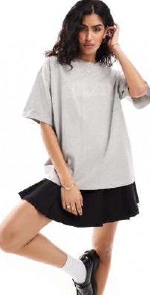 4th & Reckless - embroidered soleil logo oversized t-shirt in gray