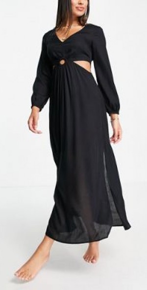 Accessorize - keyhole beach summer dress in black